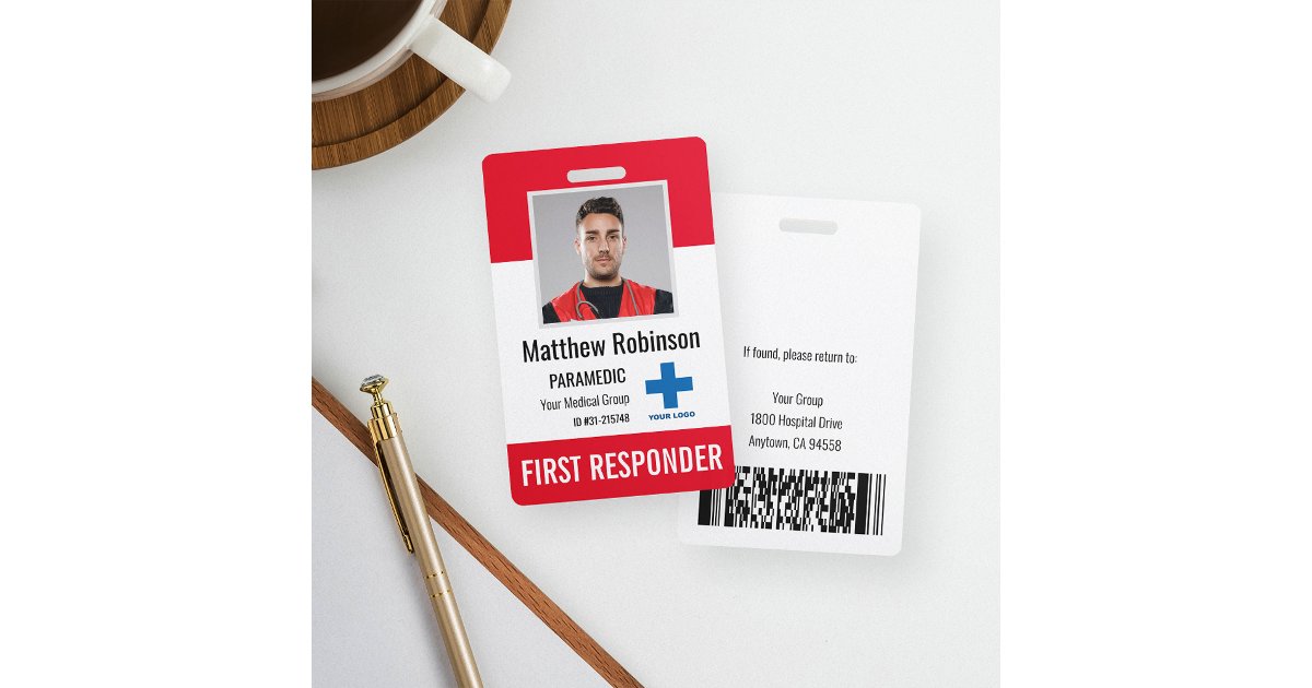 Personalized First Responder Photo ID Security Badge | Zazzle