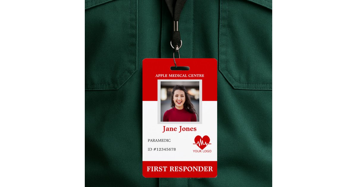Personalized First Responder Photo ID Security Badge | Zazzle