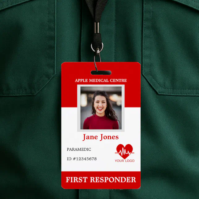 Personalized First Responder Photo ID Security Badge | Zazzle
