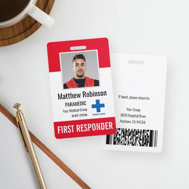 Personalized First Responder Photo ID Security Badge | Zazzle