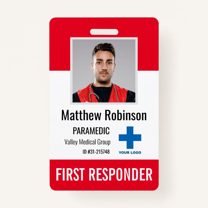 Personalized First Responder Photo ID Security Badge | Zazzle.com