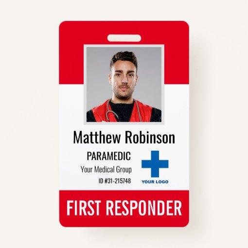 Personalized First Responder Photo ID Security Badge | Zazzle