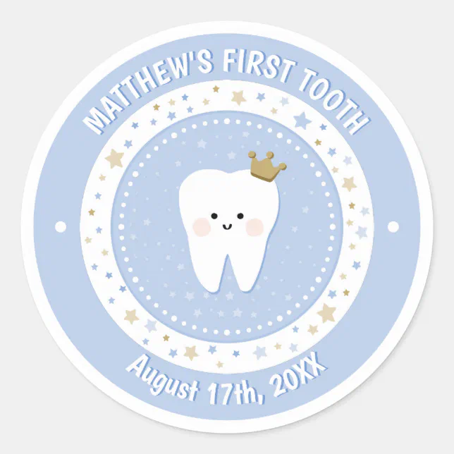 Personalized First Tooth Milestone Sticker | Zazzle