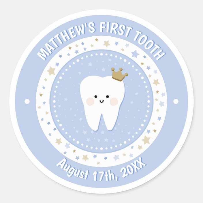 Personalized First Tooth Milestone Sticker | Zazzle
