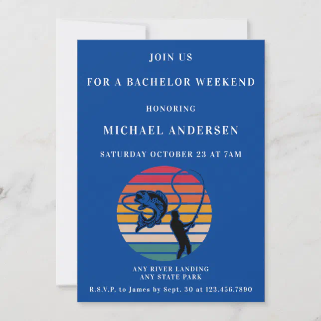Personalized Fishing Bachelor Weekend Invitation | Zazzle