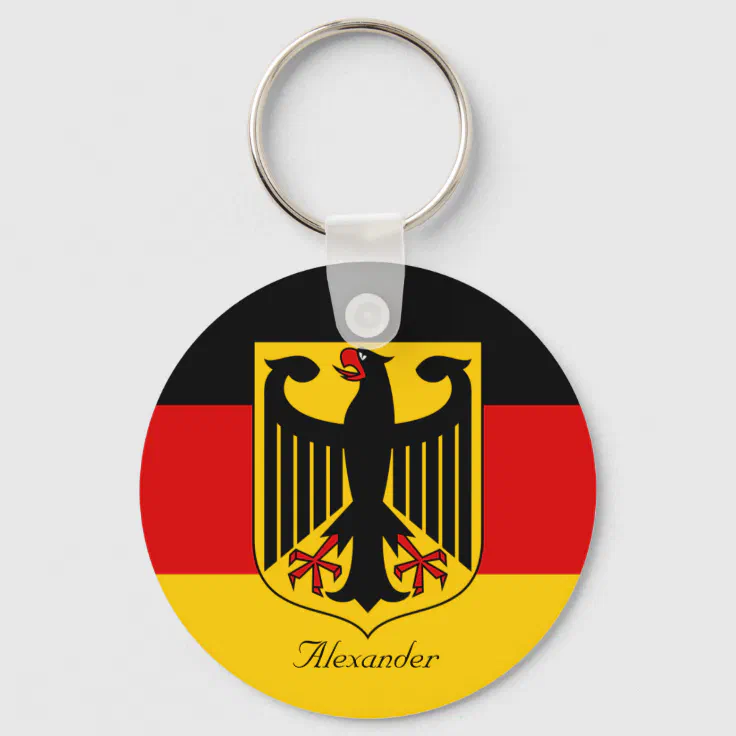 Personalized Flag of Germany with Coat of Arms Keychain | Zazzle