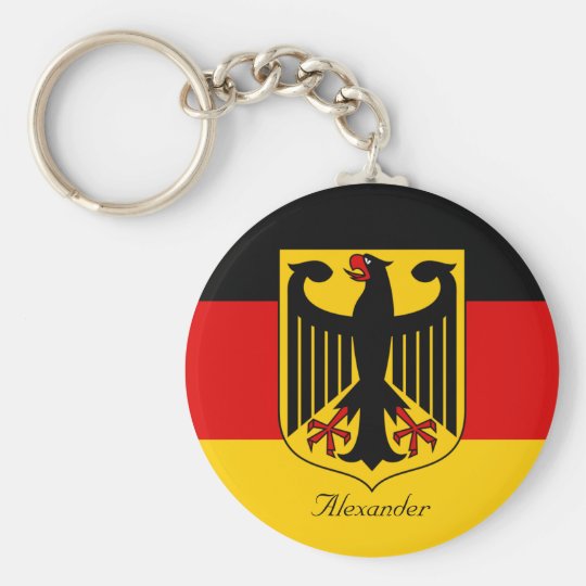 Personalized Flag of Germany with Coat of Arms Keychain | Zazzle.com