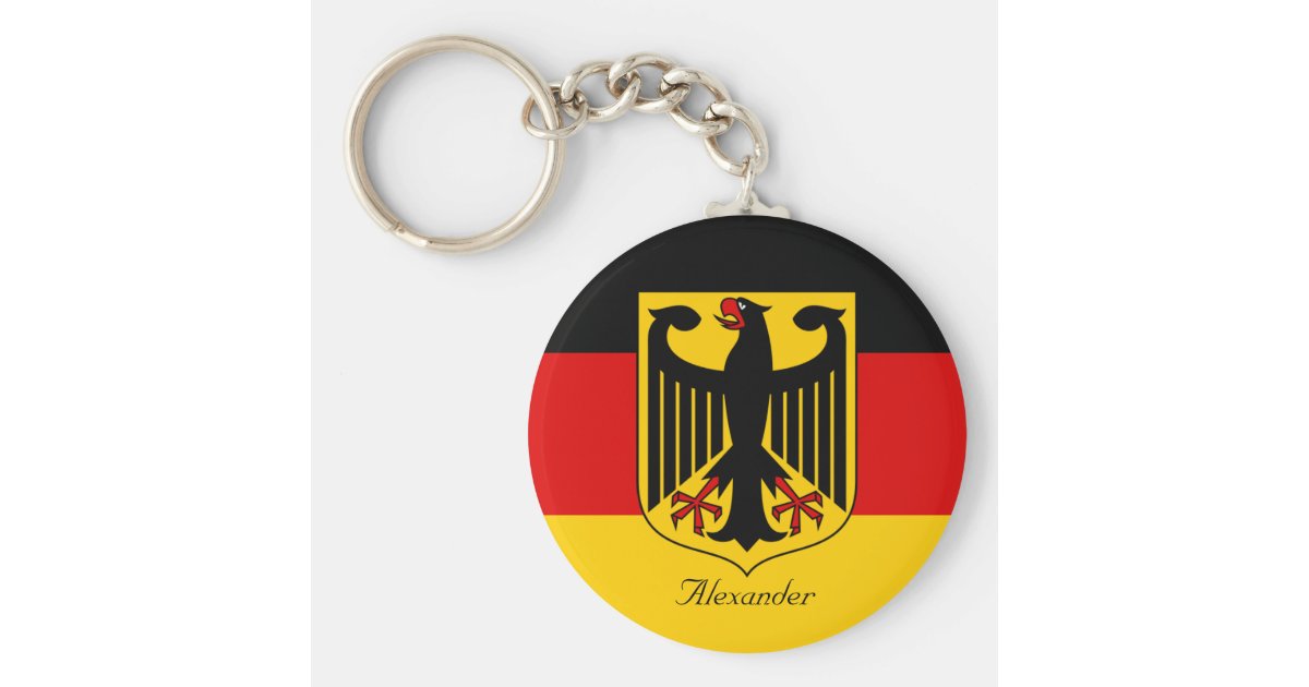 Personalized Flag of Germany with Coat of Arms Keychain | Zazzle.com
