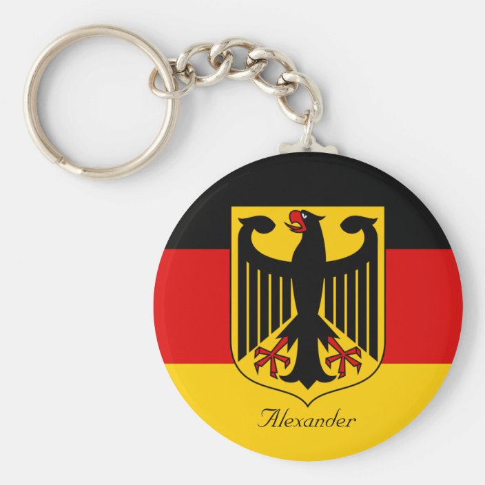 Personalized Flag of Germany with Coat of Arms Keychain | Zazzle.com