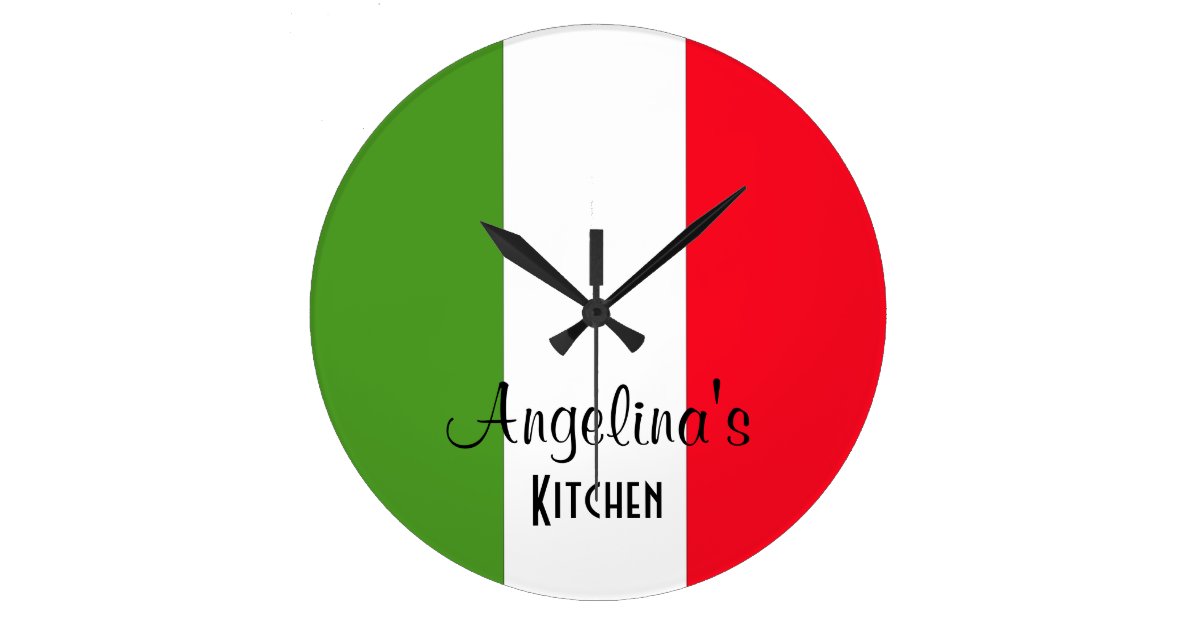 Personalized Flag Of Italy Round Wall Clock | Zazzle.com
