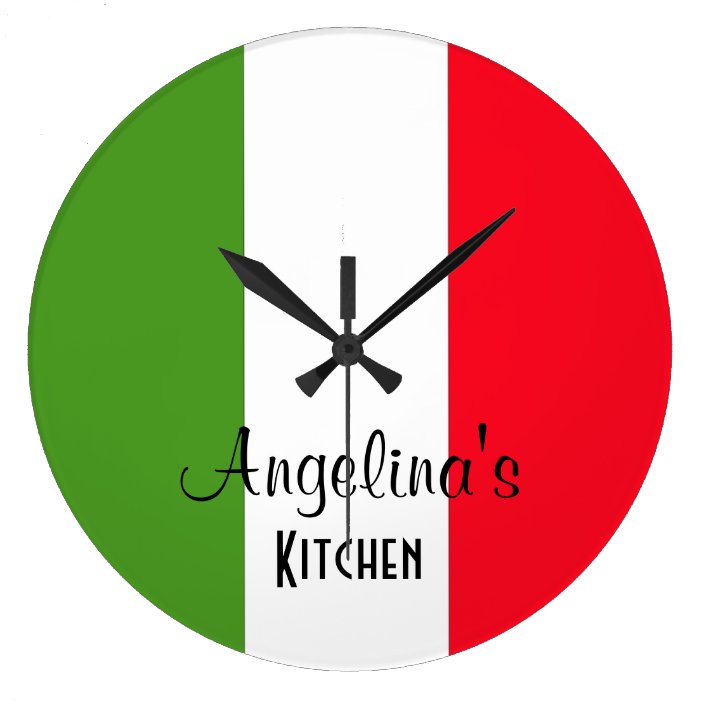 Personalized Flag Of Italy Round Wall Clock | Zazzle.com