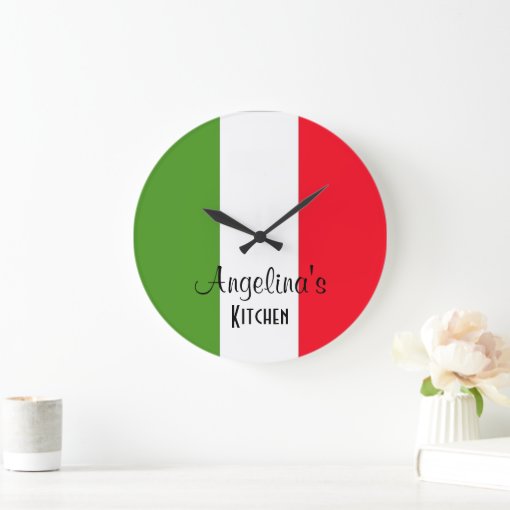 Personalized Flag Of Italy Round Wall Clock | Zazzle
