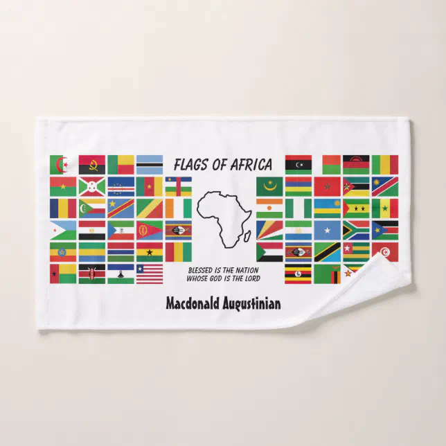 Personalized FLAGS OF AFRICA White Hand Towel | Zazzle