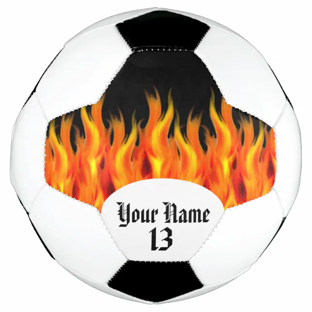 Personalized Flaming Soccer Ball | Zazzle