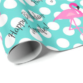 Personalized Flamingo and Polka Dot Wrapping Paper | Zazzle