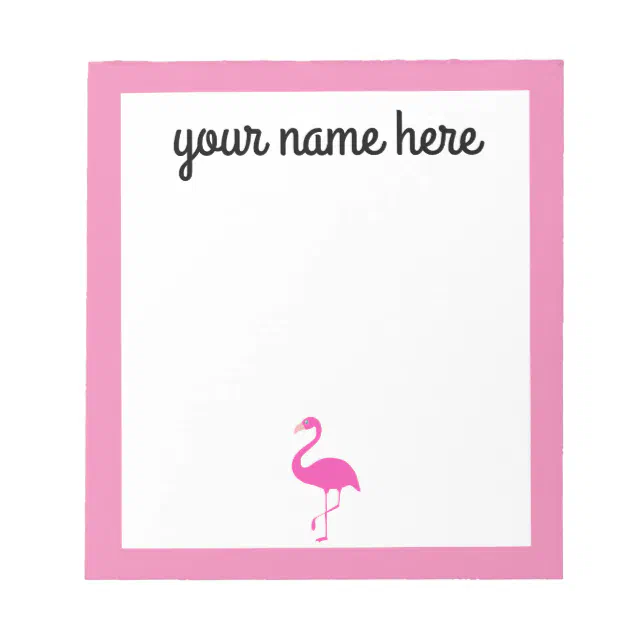 Personalized Flamingo Notepad | Zazzle
