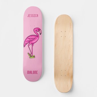 Personalized Flamingo Skateboard | Zazzle