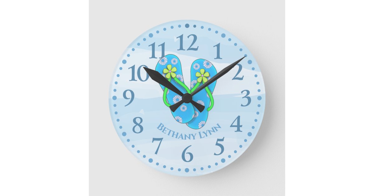 Personalized Flip flop Wall Clock | Zazzle