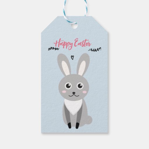 Personalized Floral Bunny Easter Gift Tags | Zazzle