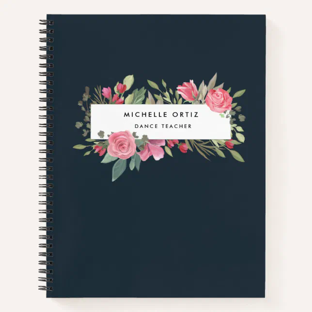 Personalized Floral Dance Teacher Notebook | Zazzle