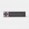 Personalized Floral Pink Black Monogram Desk Name Plate | Zazzle