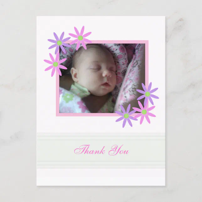 Personalized Floral Thank You Postcard | Zazzle