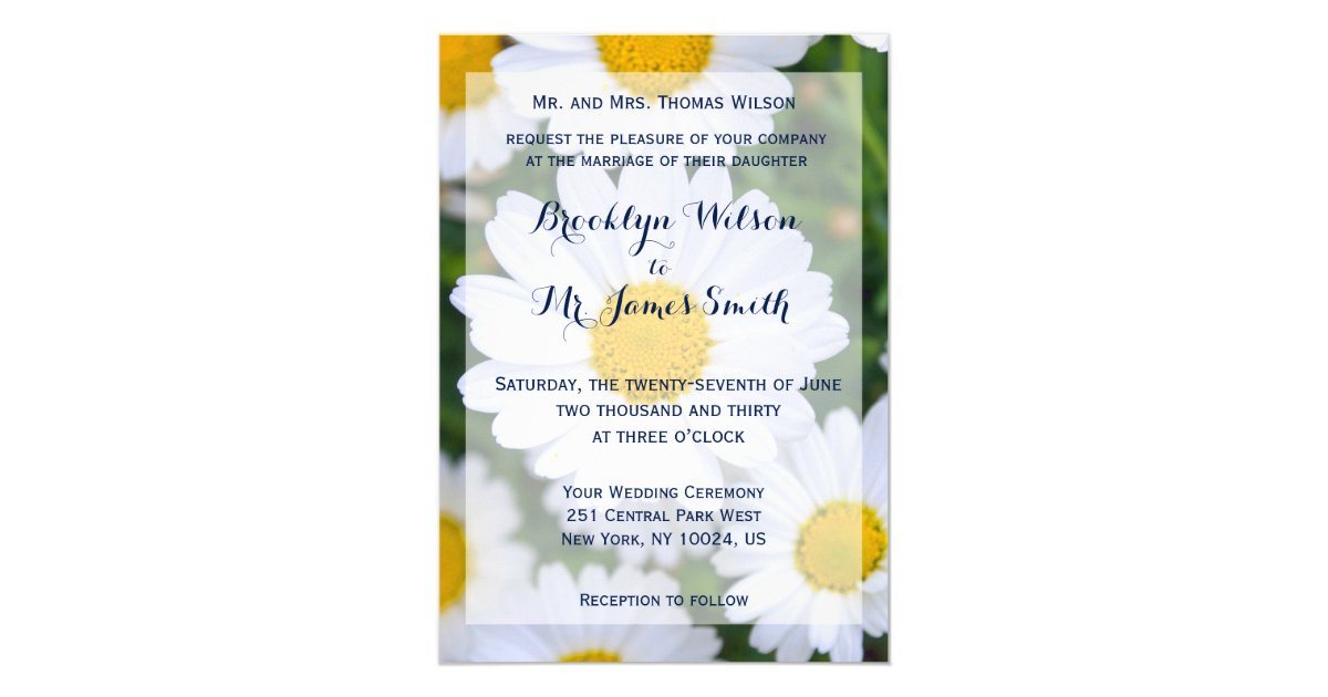 Personalized Floral Wedding Invitations Daisy | Zazzle.com