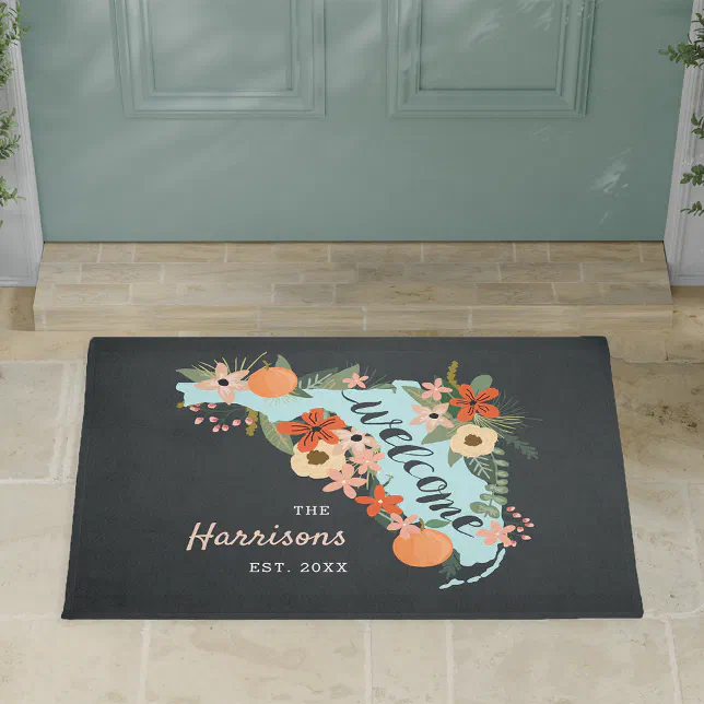 Personalized Florida Home State Welcome Doormat | Zazzle