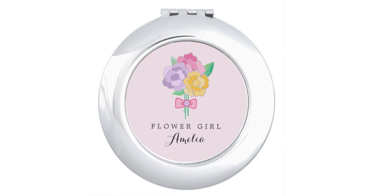 Personalized Flower Girl Compact Mirror | Zazzle