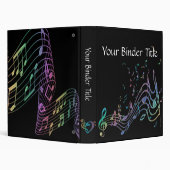 Personalized Flowy Rainbow Music Notes Binder | Zazzle