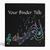 Personalized Flowy Rainbow Music Notes Binder | Zazzle