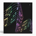 Personalized Flowy Rainbow Music Notes Binder | Zazzle