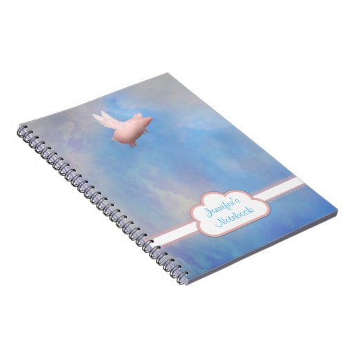 Personalized Flying Pig Notebook | Zazzle