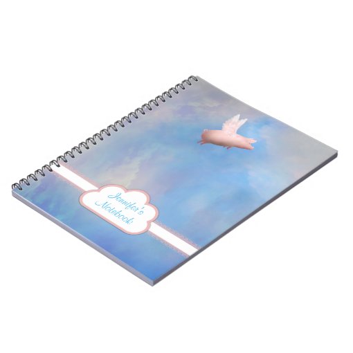 Personalized Flying Pig Notebook | Zazzle