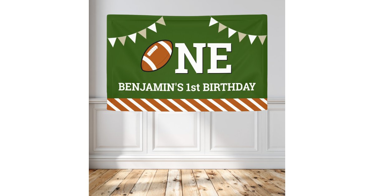 Personalized Football 1st Birthday Party Banner | Zazzle