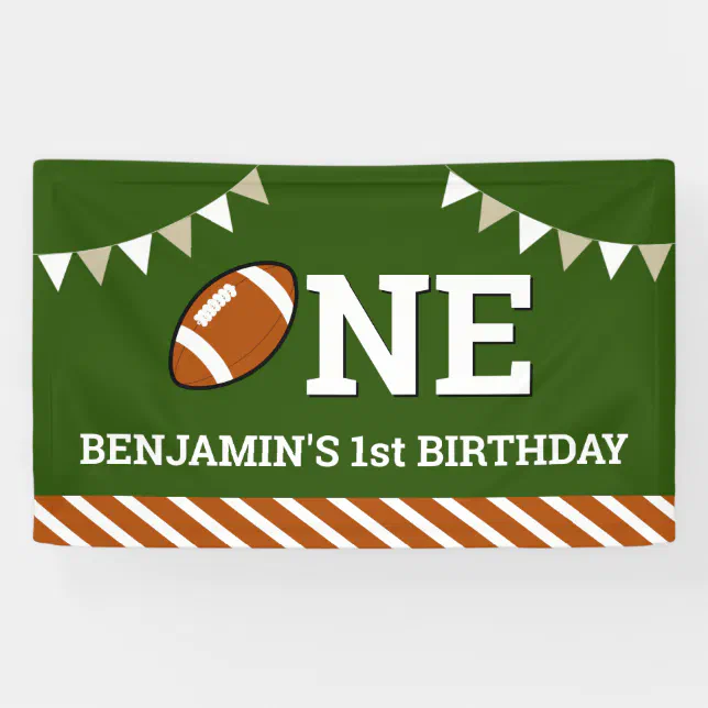 Personalized Football 1st Birthday Party Banner | Zazzle