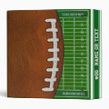 Personalized Football Binder, Cool Football Field 3 Ring Binder | Zazzle