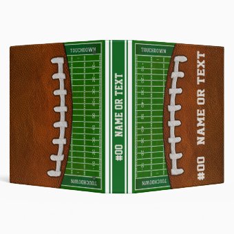 Personalized Football Binder, Cool Football Field 3 Ring Binder | Zazzle