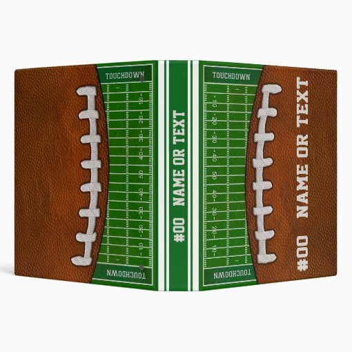 Personalized Football Binder, Cool Football Field 3 Ring Binder | Zazzle