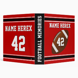 Personalized Football Binder, Your Colors and Text 3 Ring Binder | Zazzle