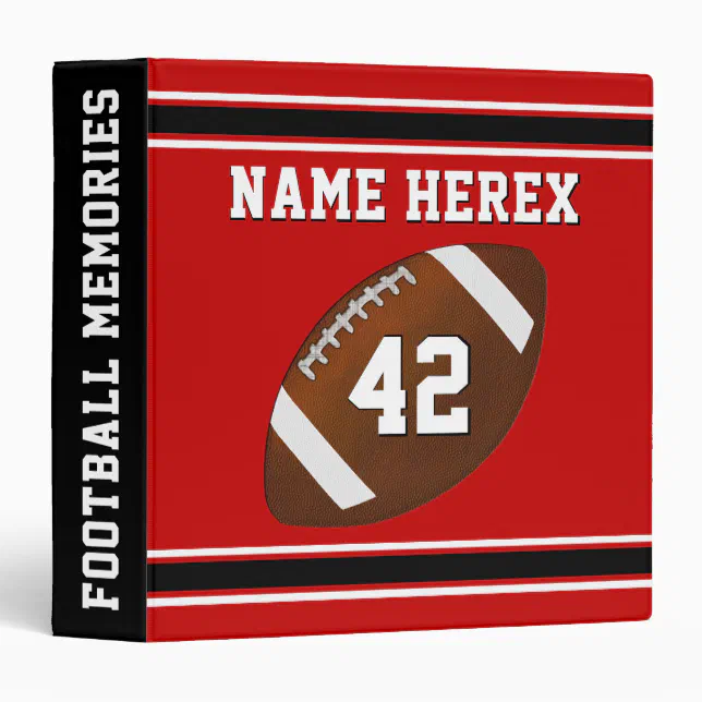 Personalized Football Binder, Your Colors and Text 3 Ring Binder | Zazzle