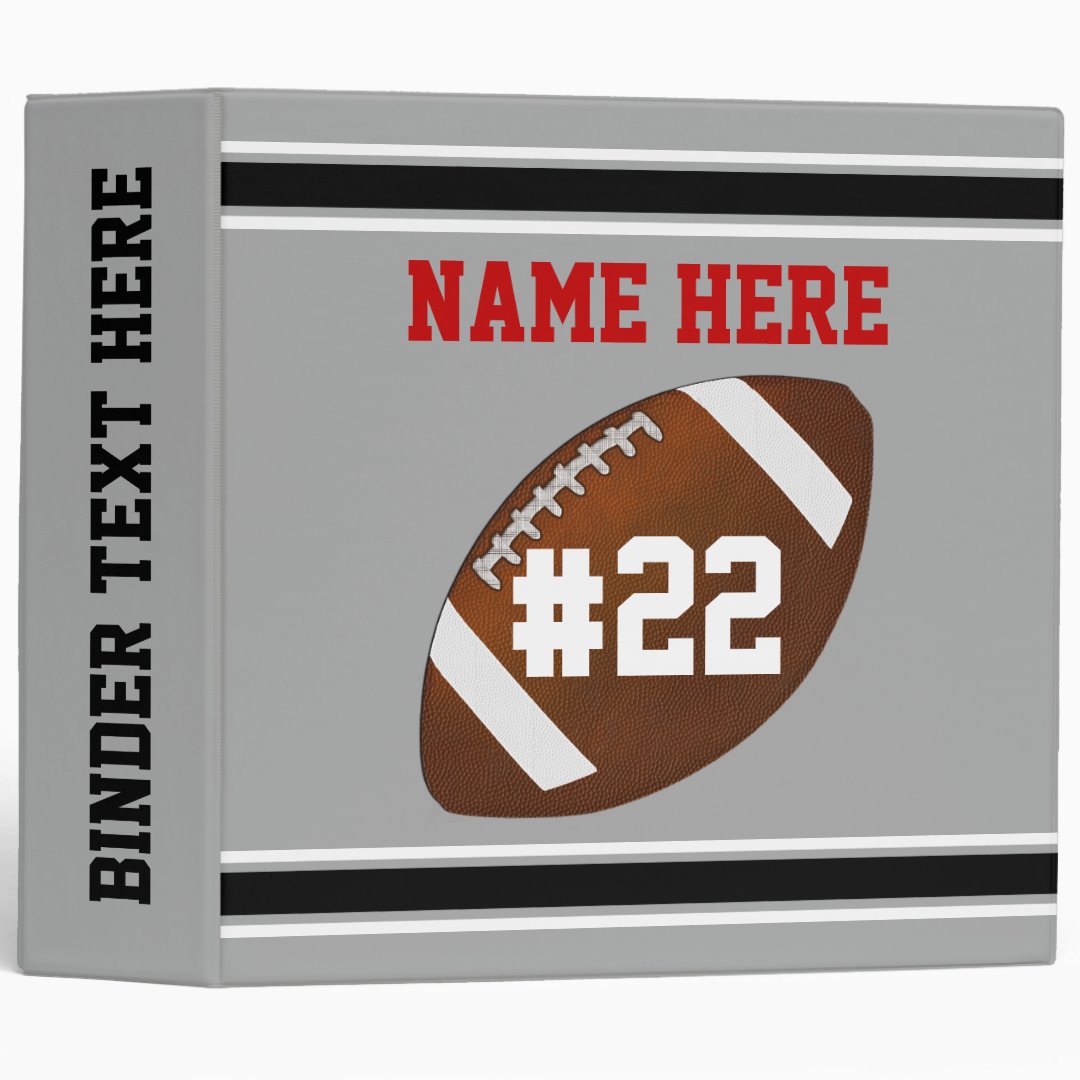 Personalized Football Binders, Football Memories 3 Ring Binder | Zazzle