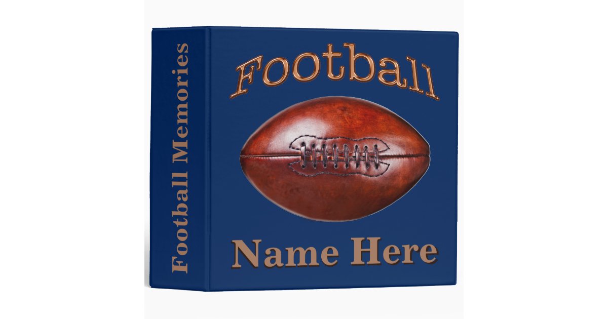 Personalized Football Binders Your COLORS and TEXT | Zazzle