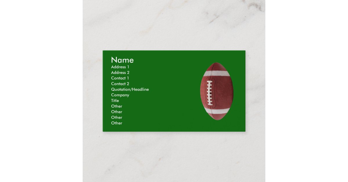Personalized Football Business Cards | Zazzle