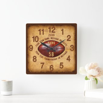 Personalized Football Clock for Players or Coaches | Zazzle