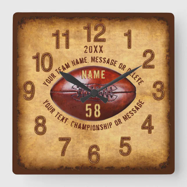 Personalized Football Clock for Players or Coaches | Zazzle