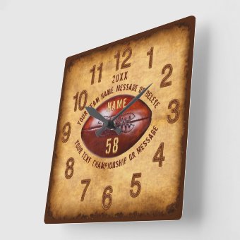 Personalized Football Clock for Players or Coaches | Zazzle