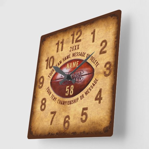 Personalized Football Clock for Players or Coaches | Zazzle