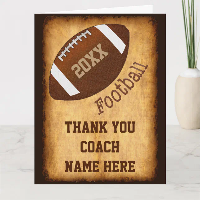 Personalized Football Coach Card, Player's NAMES Thank You Card | Zazzle
