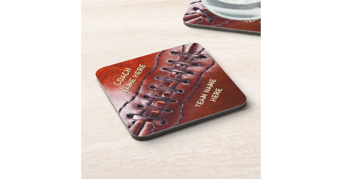 Personalized Football Coasters for Coaches | Zazzle